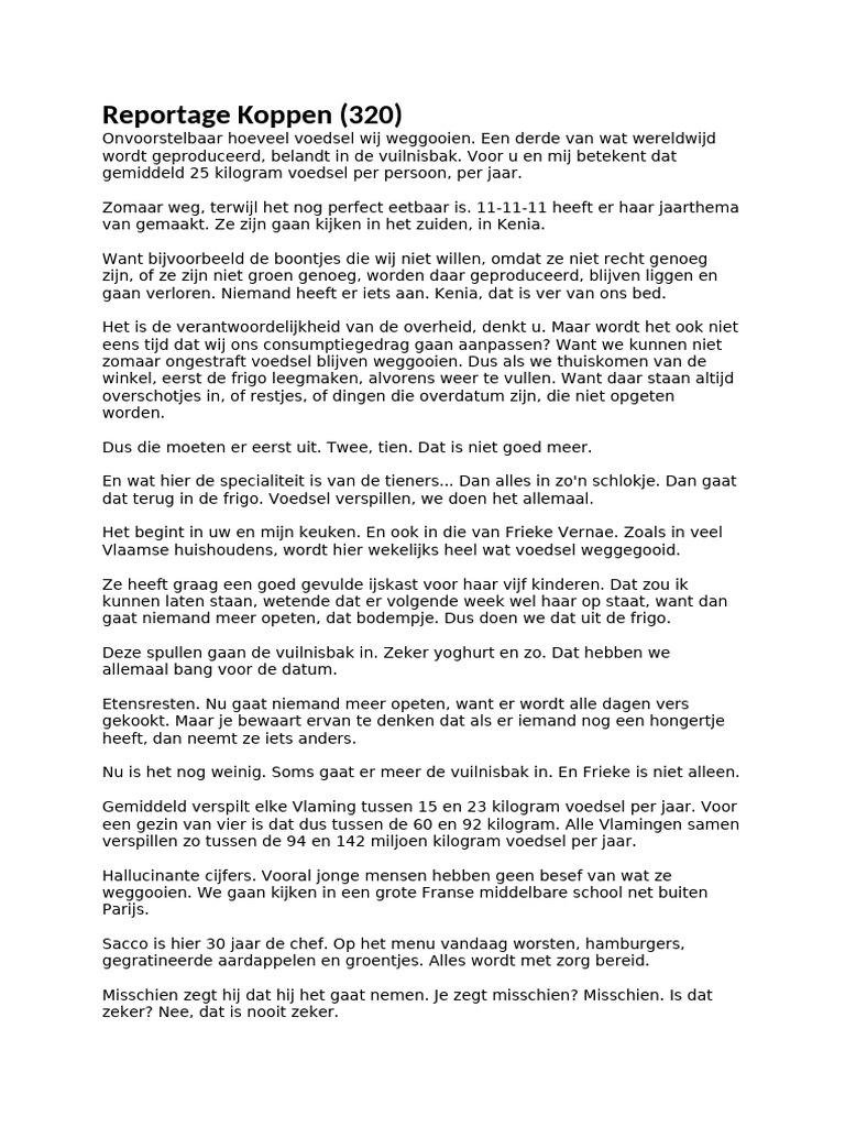 Reportage Koppen | PDF