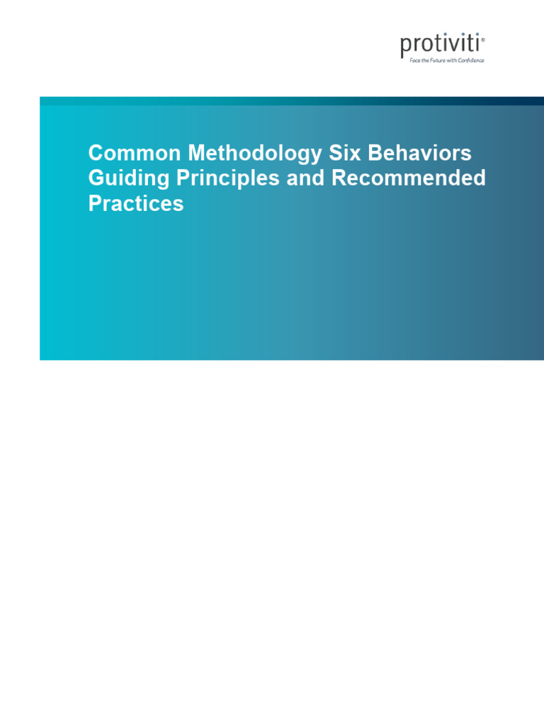 Common Methodology: Six Key Behaviors | PDF | Project Management ...