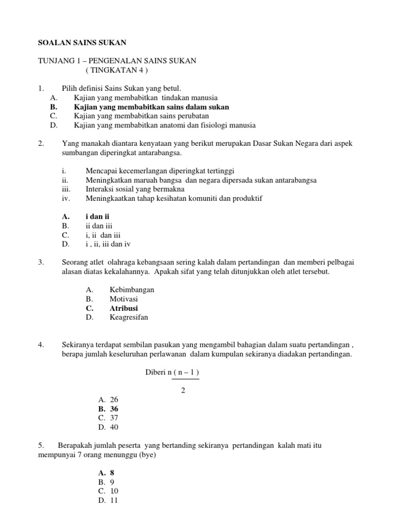 Soalan Objektif Tingkatan 4 | PDF