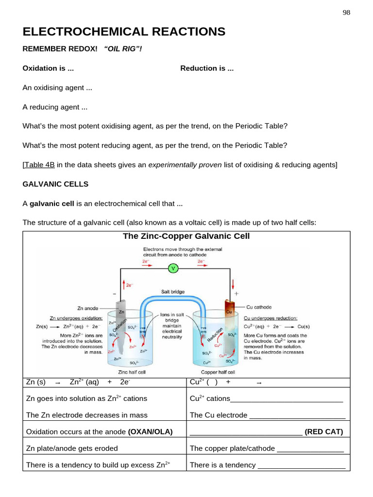 11. Electrochemical Reactions | PDF | Redox | Electrochemistry
