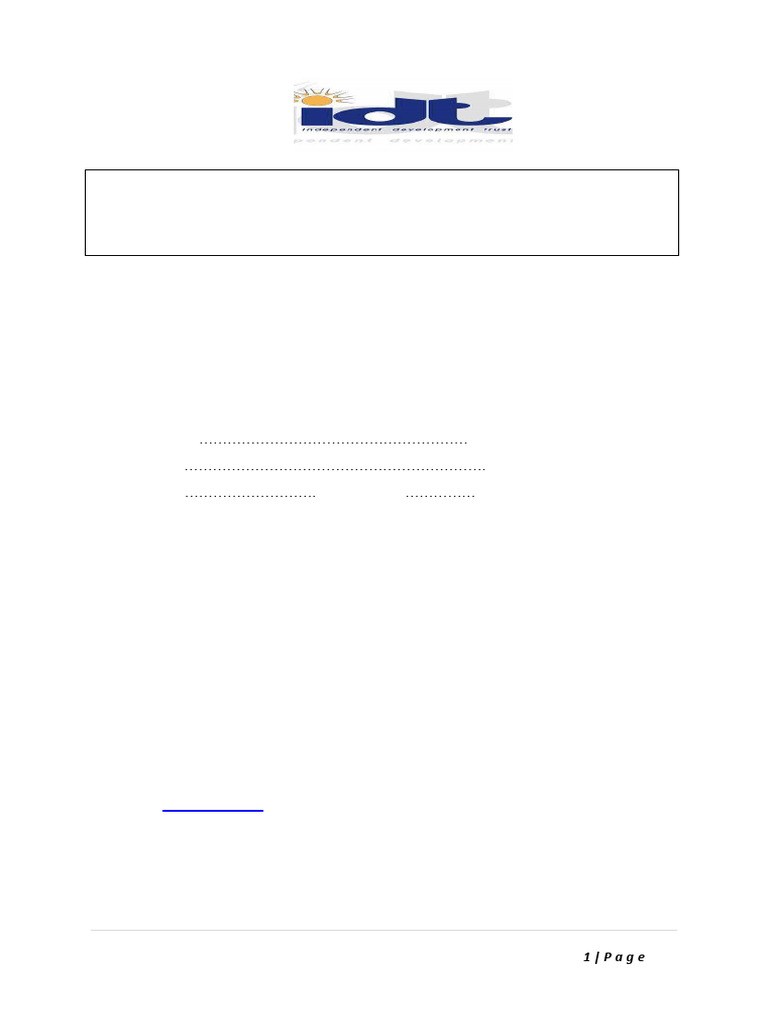 Terms of Reference - Idt CDP Ncar - 202526 | PDF | Business