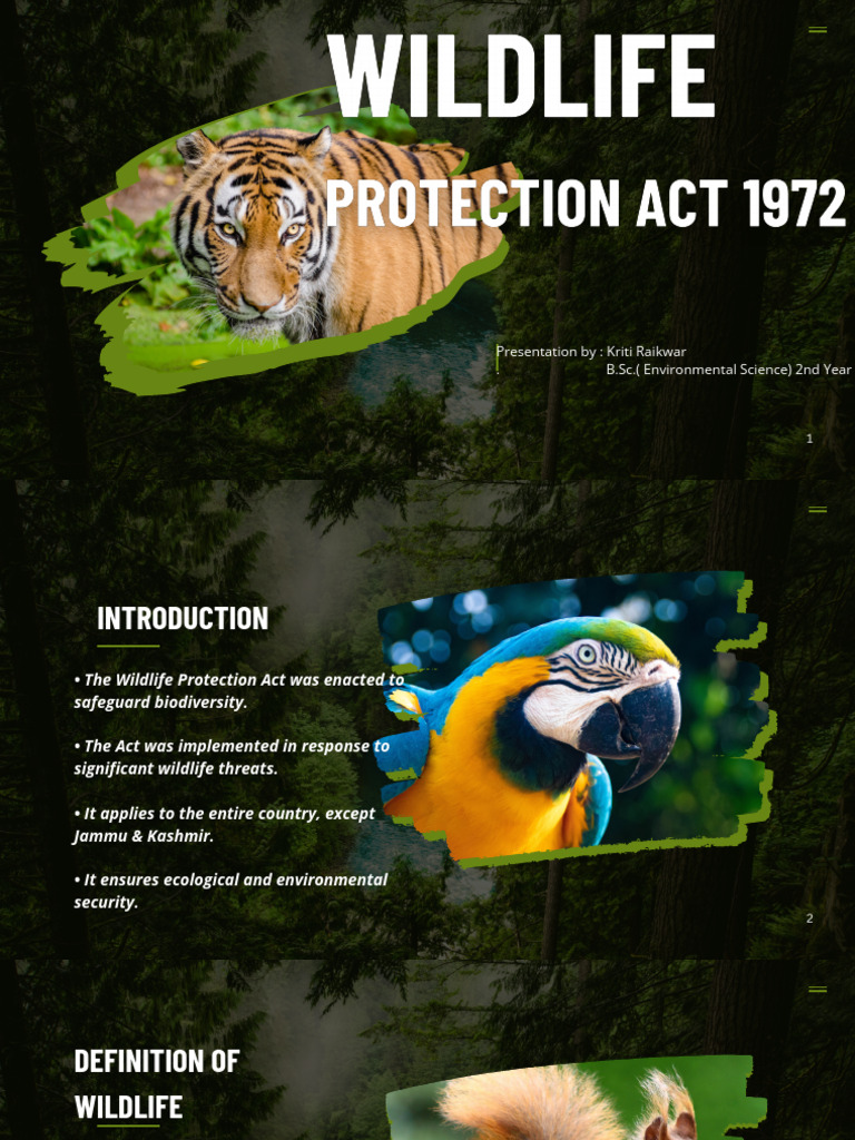 Wildlife Protection Act 1972 | PDF | Conservation Biology | Protected Area