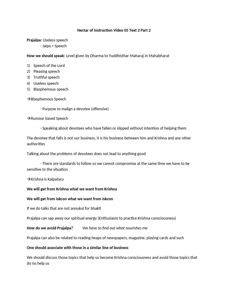 Nectar of Instruction Video 05 Text 2 Part 2 | PDF | Krishna | Hinduism