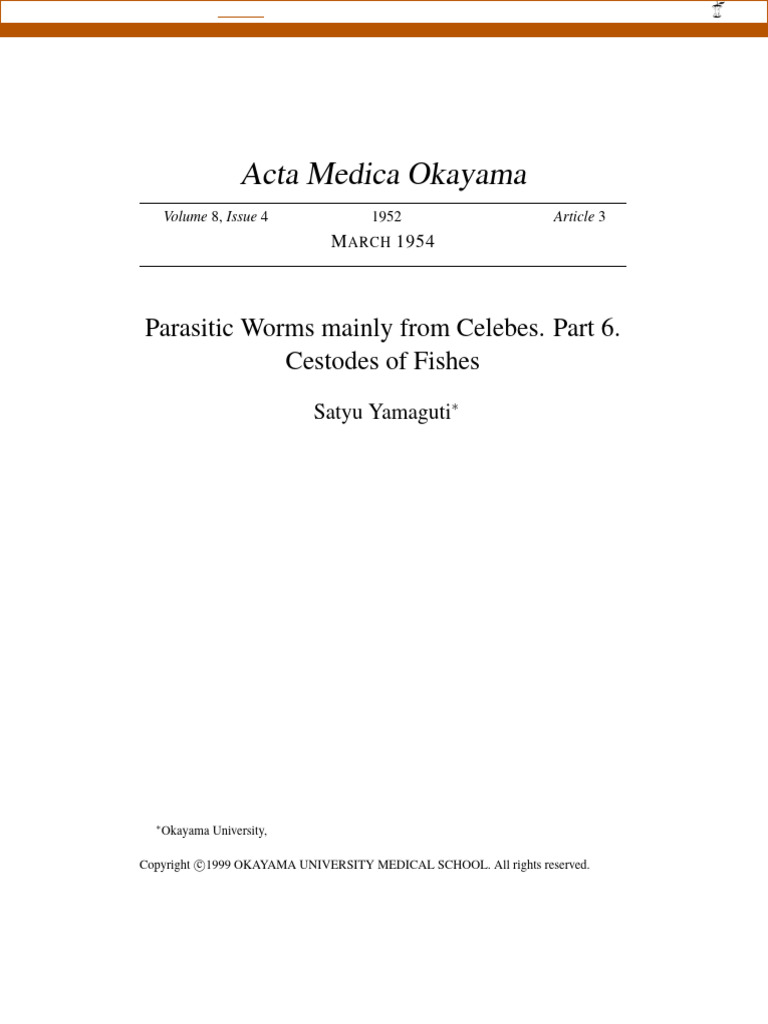 Parasitic Worms Mainly From Celebes. Part 6. | PDF | Anatomical Terms ...