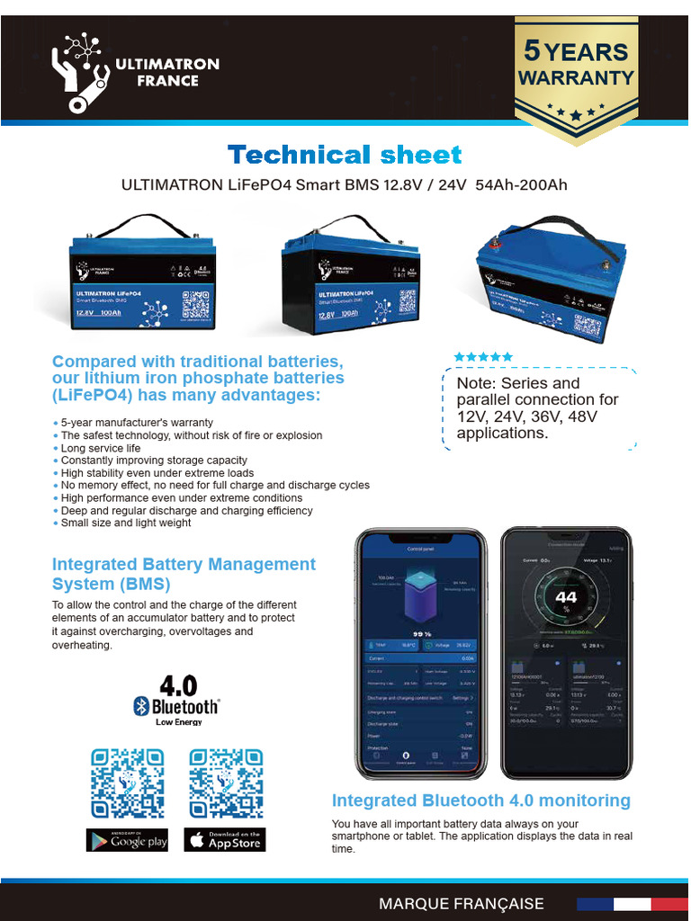 Datasheet Ultimatron Lithium Battery en | PDF | Galvanic Cells | Electricity