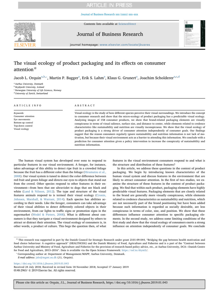 Week3-The Visual Ecology of Product Packaging and Its Effects On ...