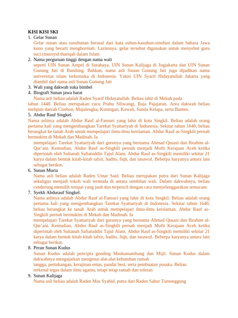 Kisi Kisi PAT SKI 2024 | PDF