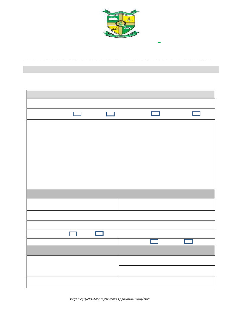 Application Form Dip 2025 Full Time1 | PDF | Banks | Payments