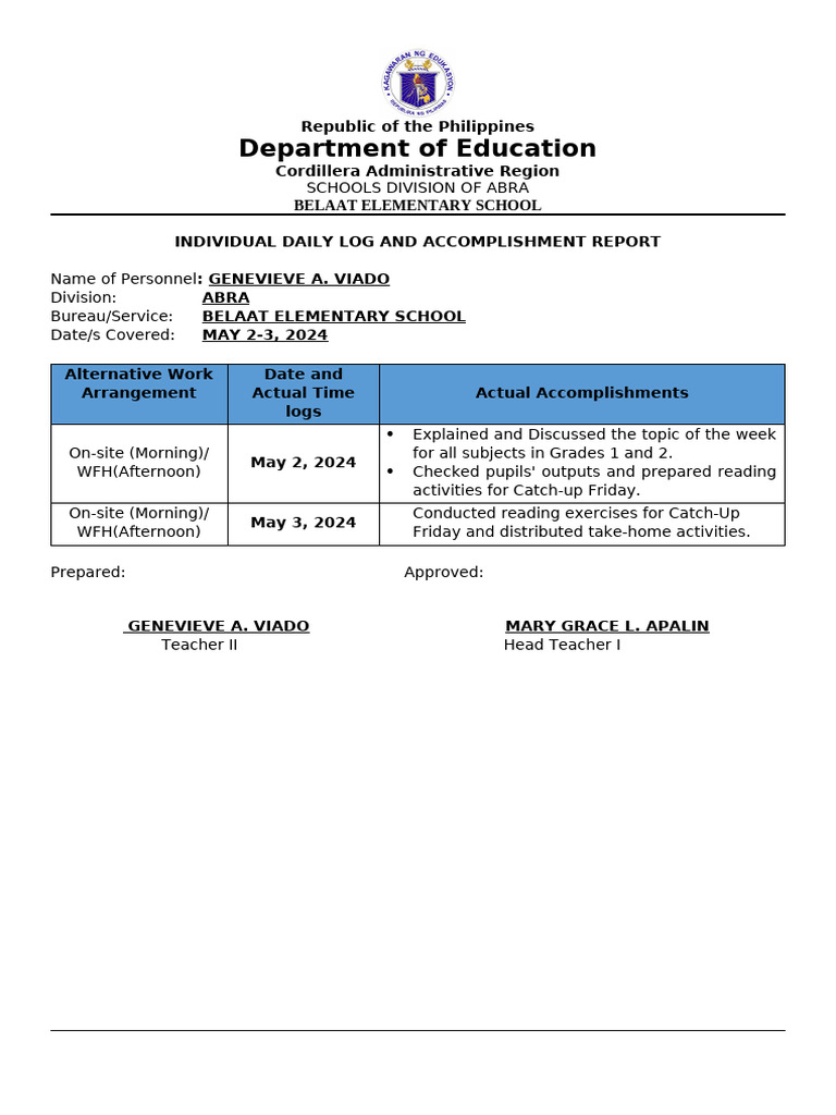 Genevieve May Idlar 2024 | PDF | Learning | Teaching