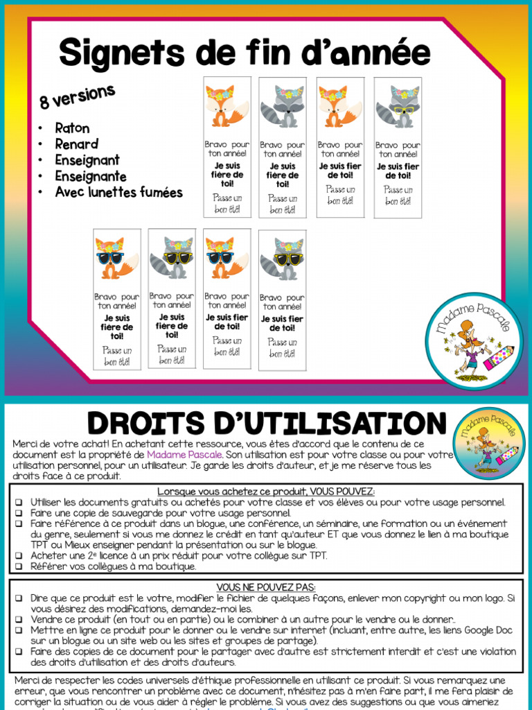 Signet Fin D'année Raton Renard | PDF