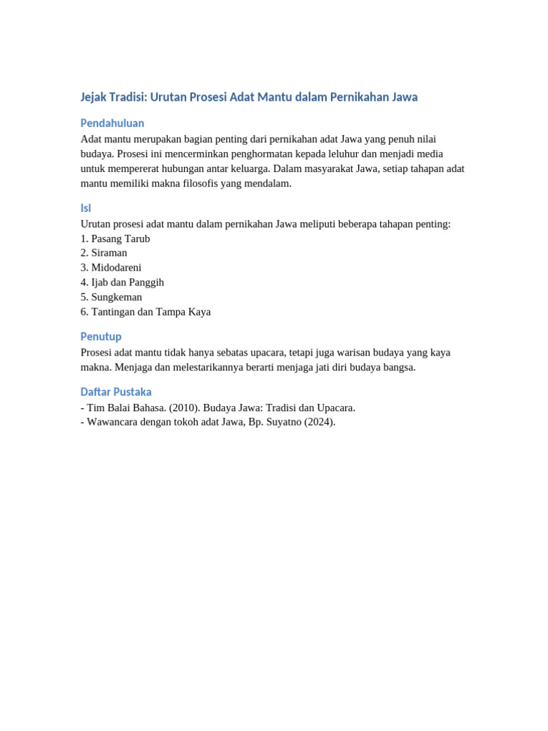 Artikel Adat Mantu Jawa | PDF