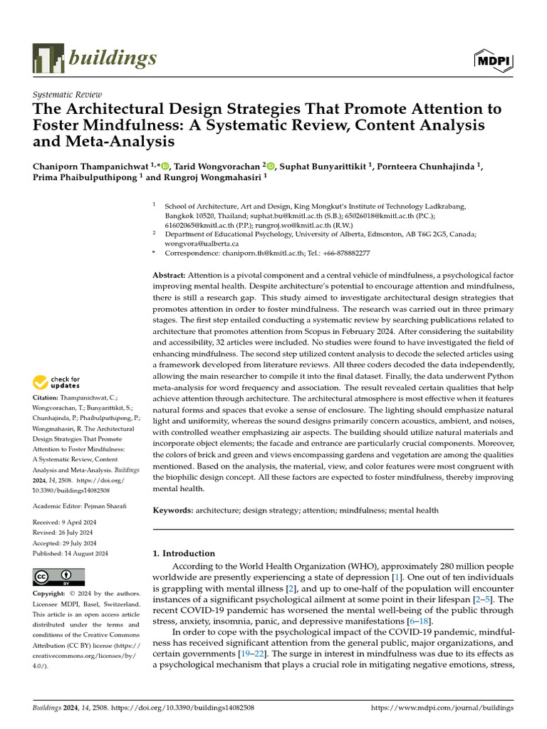 The Architectural Design Strategies That Promote Attention To | PDF ...