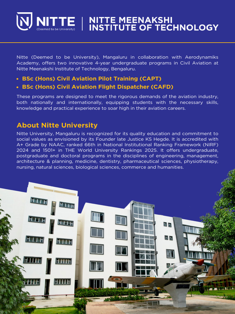 NMIT Civil Aviation Program Brochure | PDF | Aviation | Aviation Safety