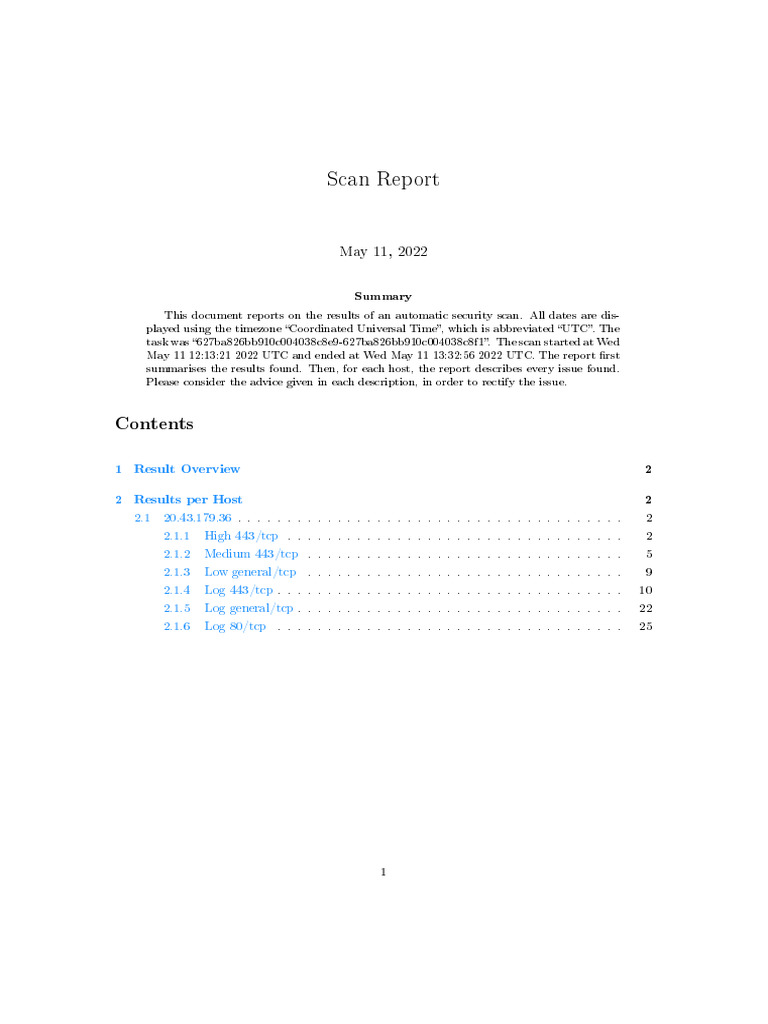 Security Scan Report Summary | PDF | Transport Layer Security | World ...