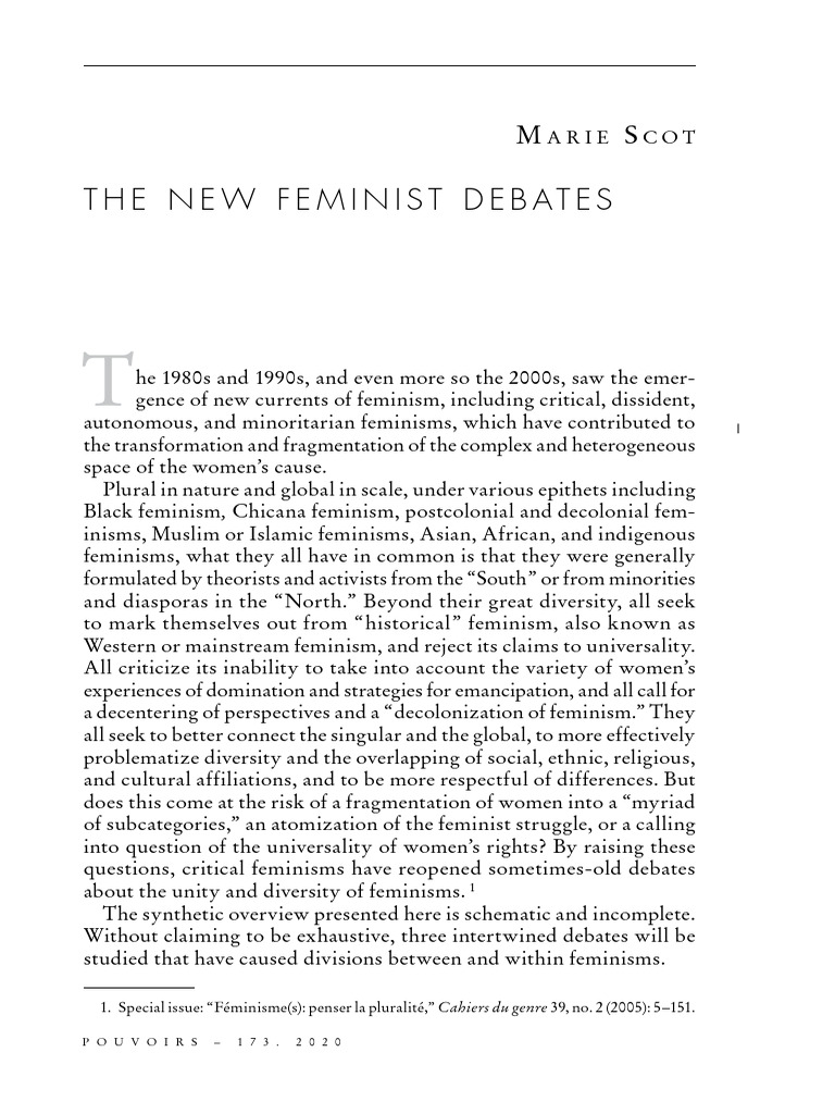 The New Feminist Debates | PDF | Feminism | Gender Studies