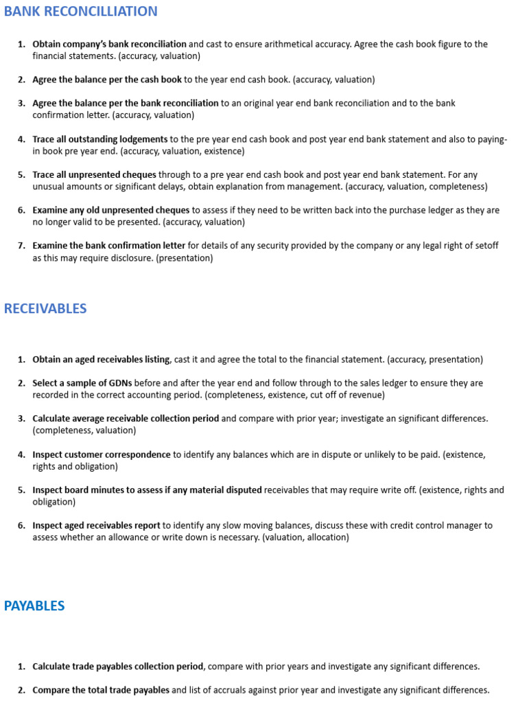 Substantive Procedures | PDF | Accounts Payable | Banks