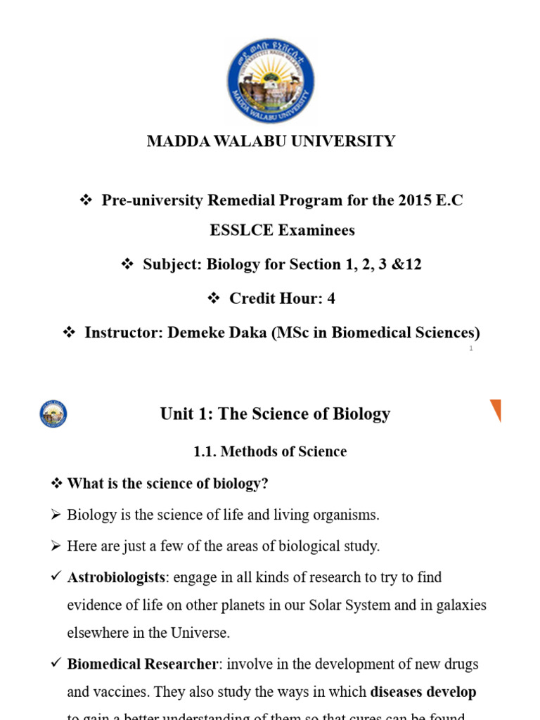 Unit 1 The Science of Biology | PDF | Experiment | Statistics