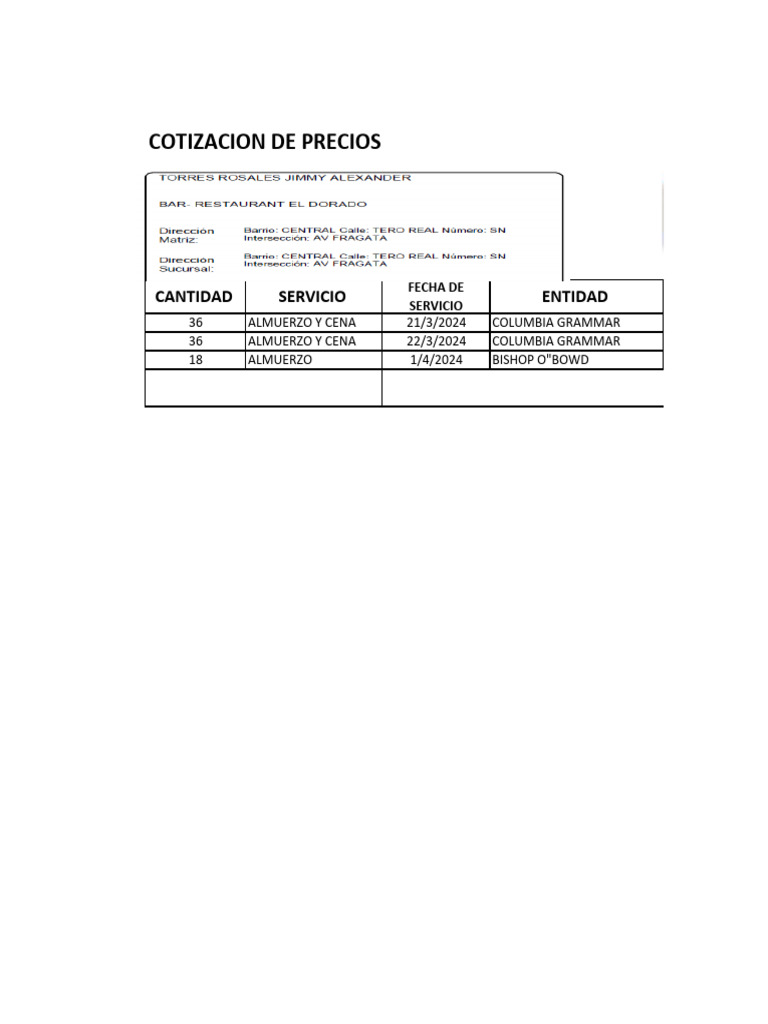 Cotizacion de Fundacion Eccos | PDF