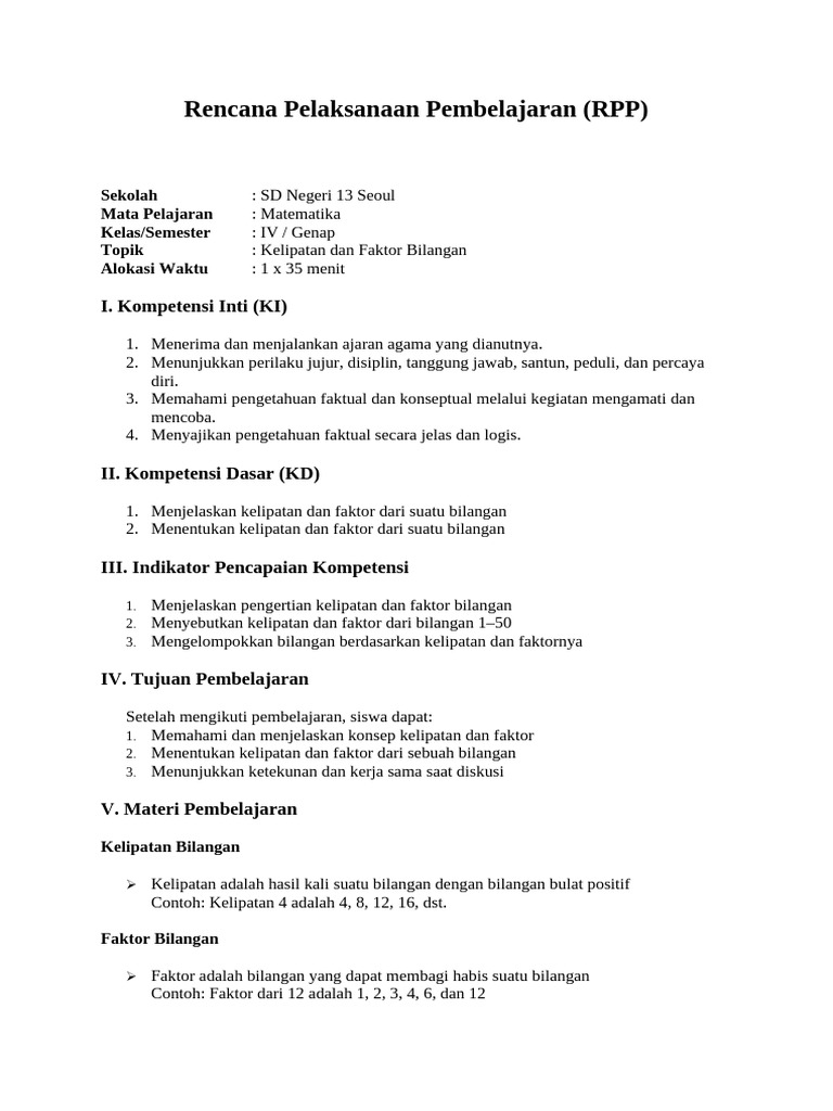 RPP 3 MTK EKSAK | PDF