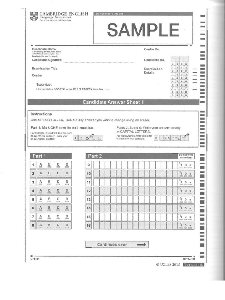 CPE Answersheets | PDF