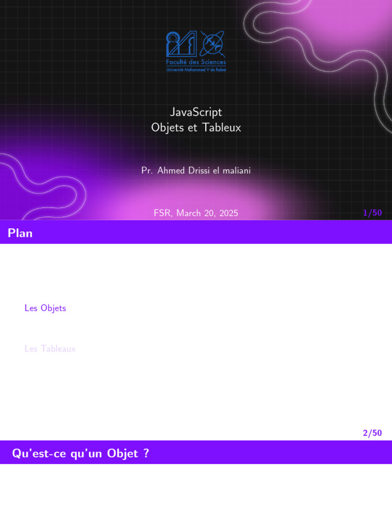 Parcourir un tableau d'objets JS | PDF | JavaScript | Paradigme de ...