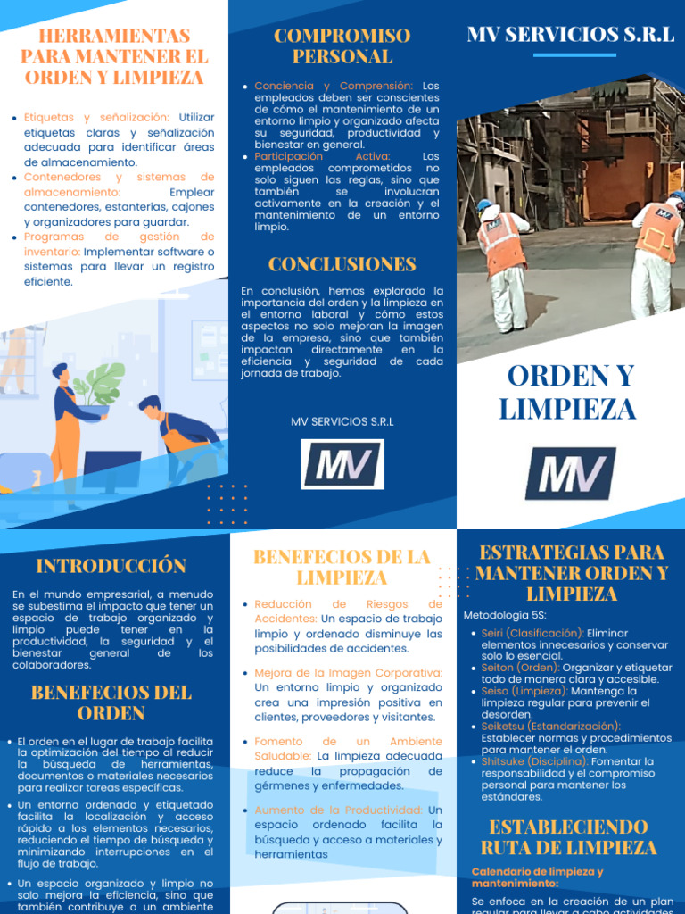 Triptico Sobre Orden y Limpieza | PDF | Business