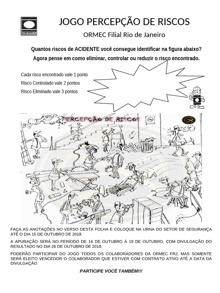 Jogo Percepção de Riscos | PDF