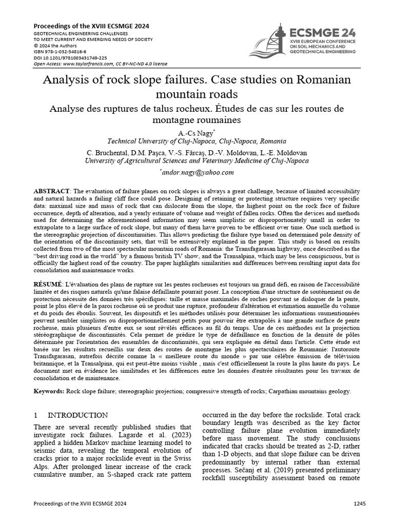 Analysis of Rock Slope Failures Case Studies On | PDF | Earth Sciences | Geology