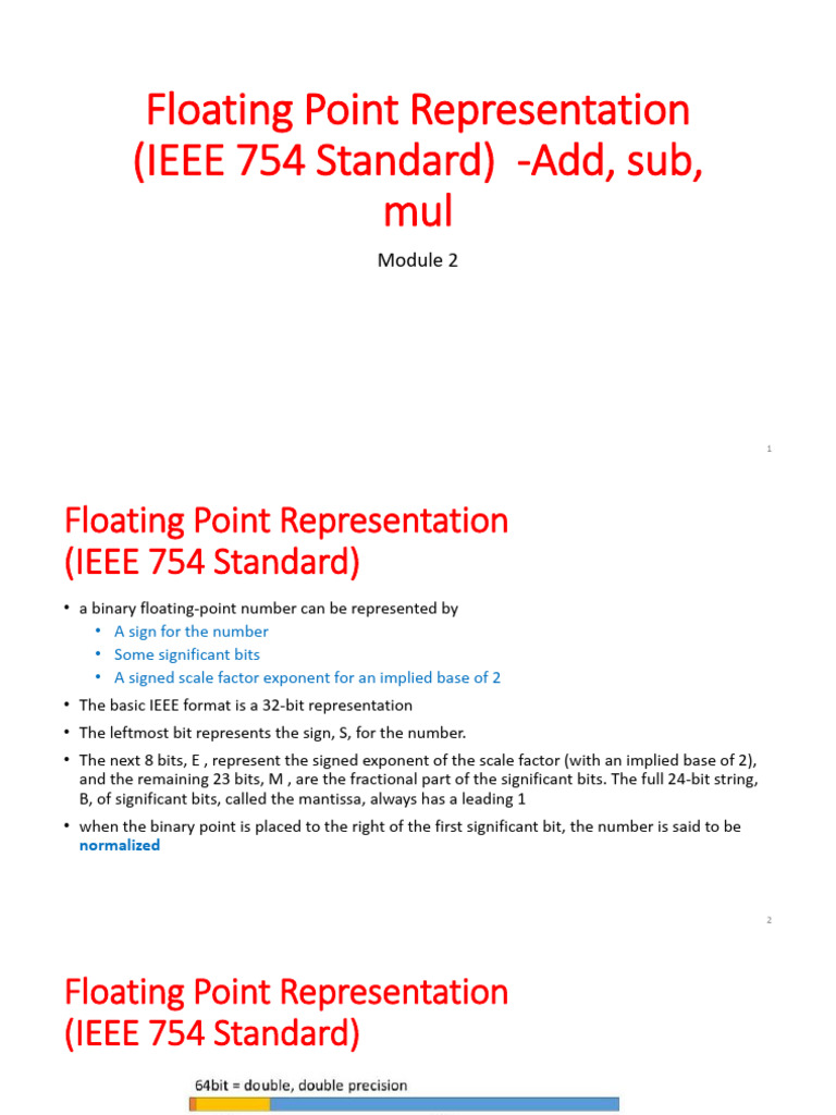 IEEE 754 Floating Point Operations | PDF | Multiplication | Applied ...