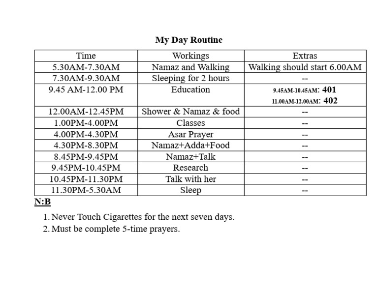 My Day Routine | PDF