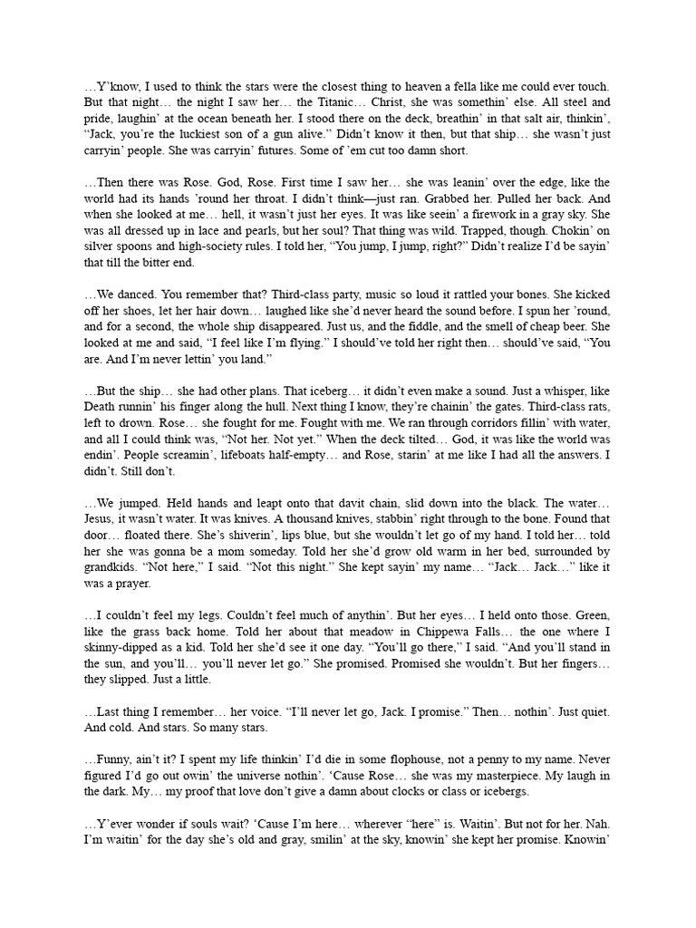 1 Titanic Jack Dawson Script | PDF