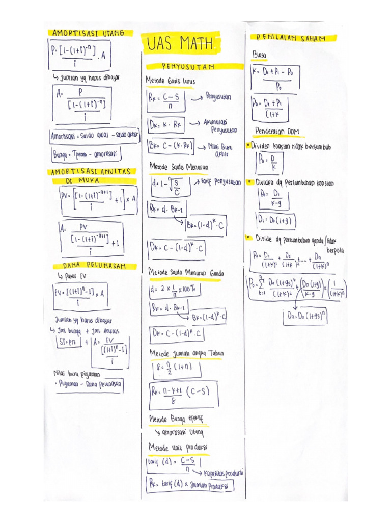 Rumus Math Uas | PDF
