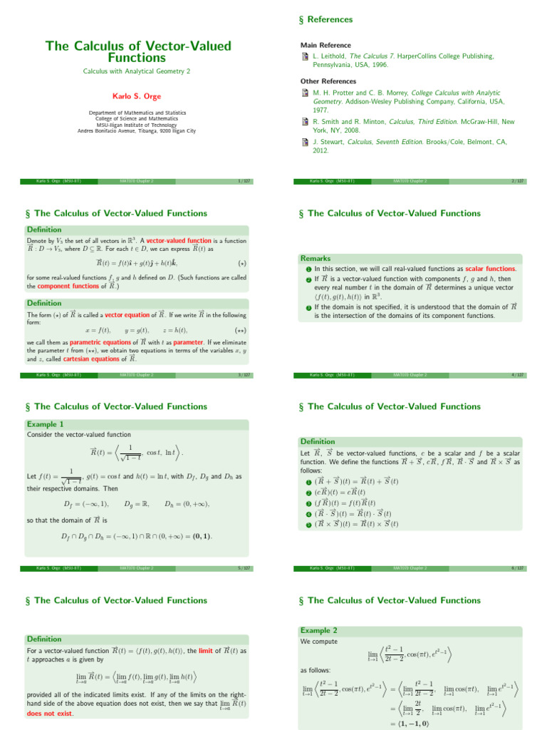 MAT070 Chapter 2 Handouts | PDF | Function (Mathematics) | Helix