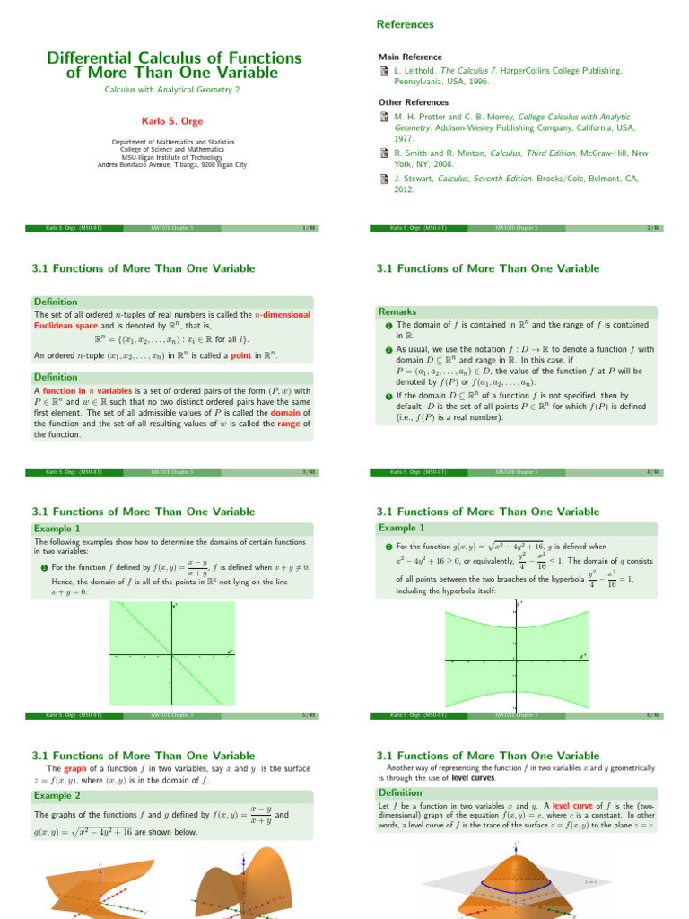 MAT070 Chapter 3 Handouts | PDF | Derivative | Function (Mathematics)