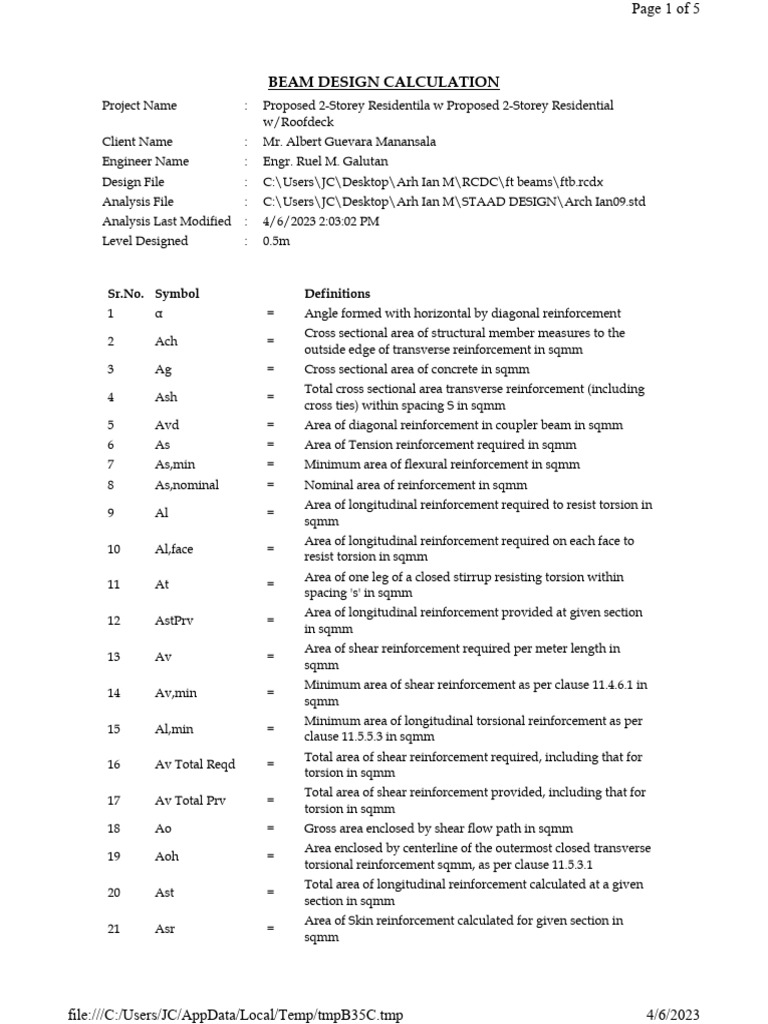 Design Calculation of FTBs | PDF | Mechanical Engineering | Physical ...