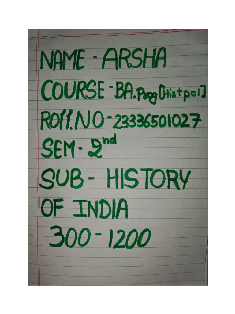 Arsha Roll No 24 History Assignment | PDF