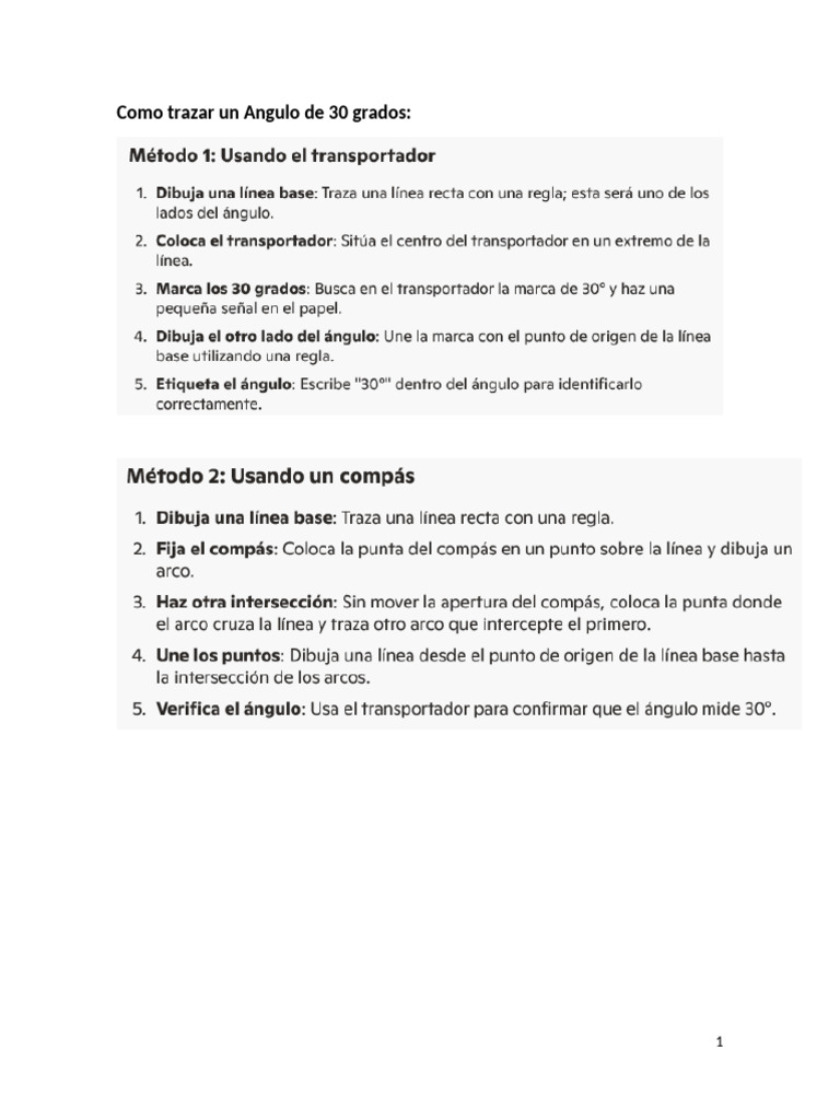 24 Como Trazar Un Angulo de 30 Grados en Un Circulo | PDF