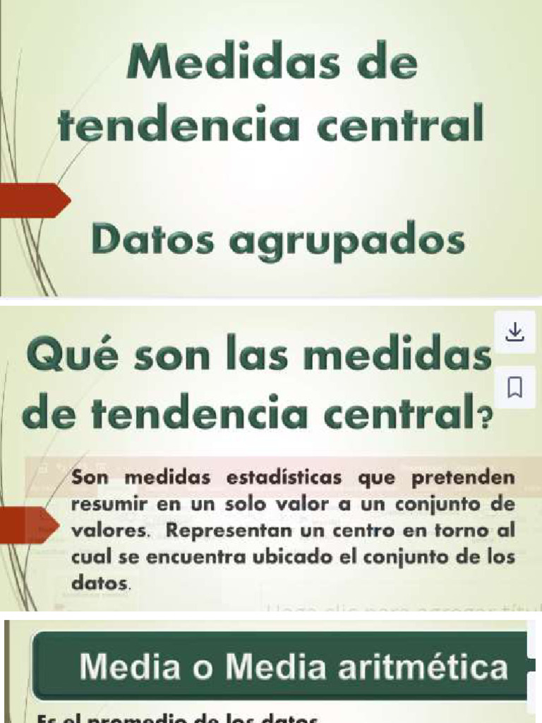 Medidas de Tendencia Central para Datos Agrupados | PDF