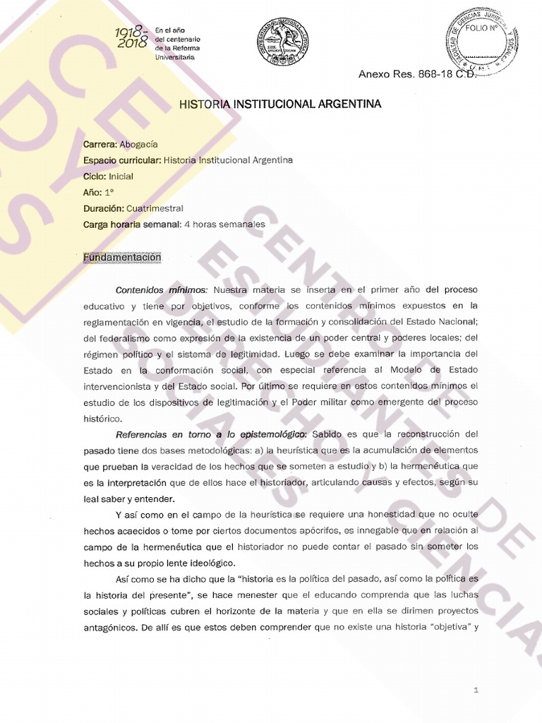 Programa Historia Fernandez | PDF