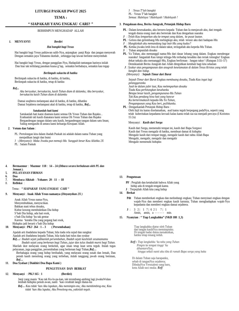 Liturgi Paskah PWGT 2025 1 | PDF