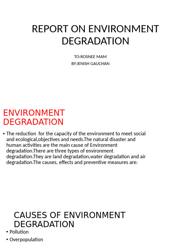 Causes and Effects of Environmental Degradation | PDF