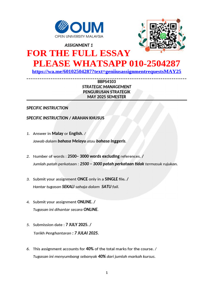 Bbps4103-Strategic Management (I) | PDF