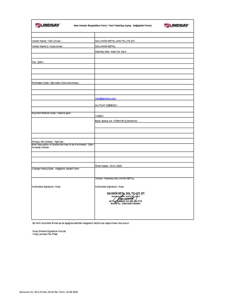 30.4.3.5 New Vendor Requisition Form - Rev.01 | PDF