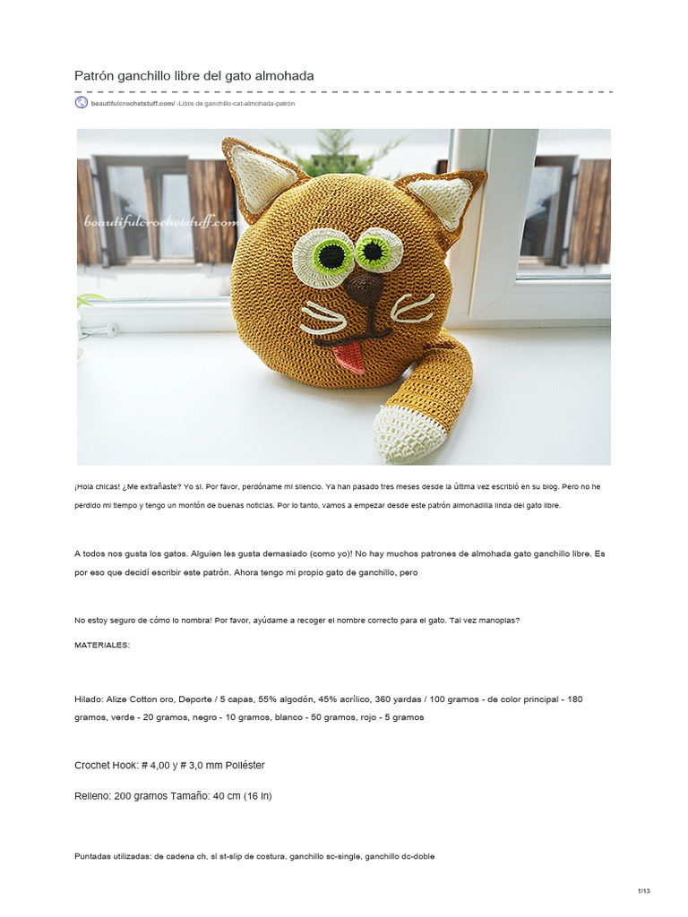 Gato Cafe Cojin Es | PDF | Tejer | Scoutcraft
