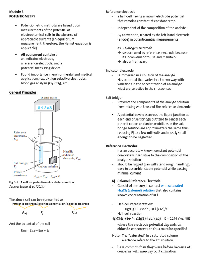 Chem 223 Module 3 (POTENTIOMETRY) | PDF | Ph | Titration