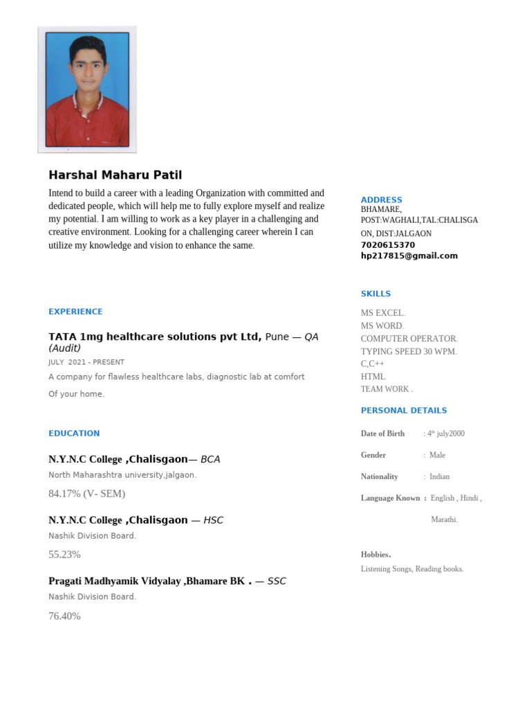 Harshal Resume | PDF