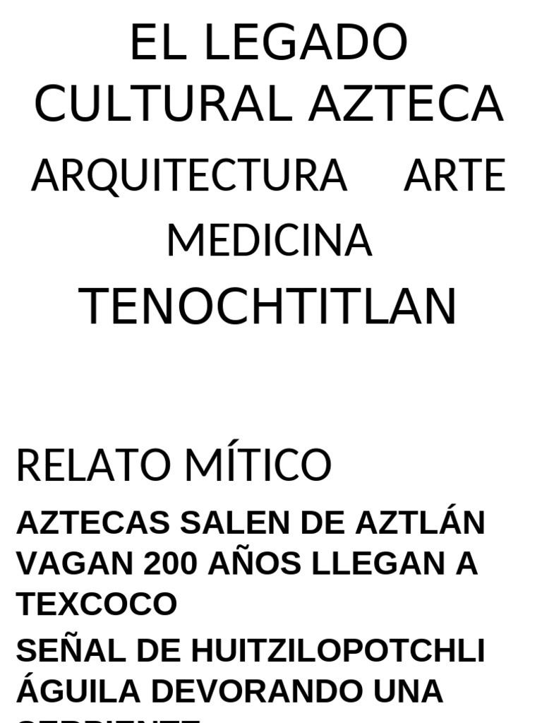 El Legado Cultural Azteca | PDF