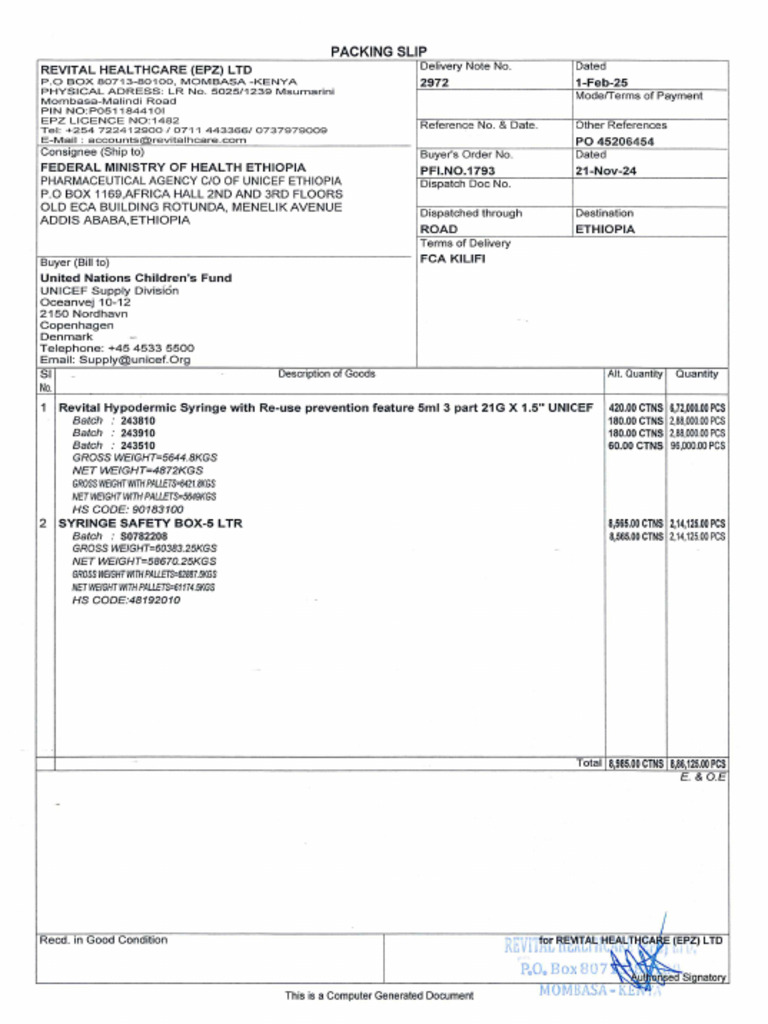 Packing List-52 | PDF