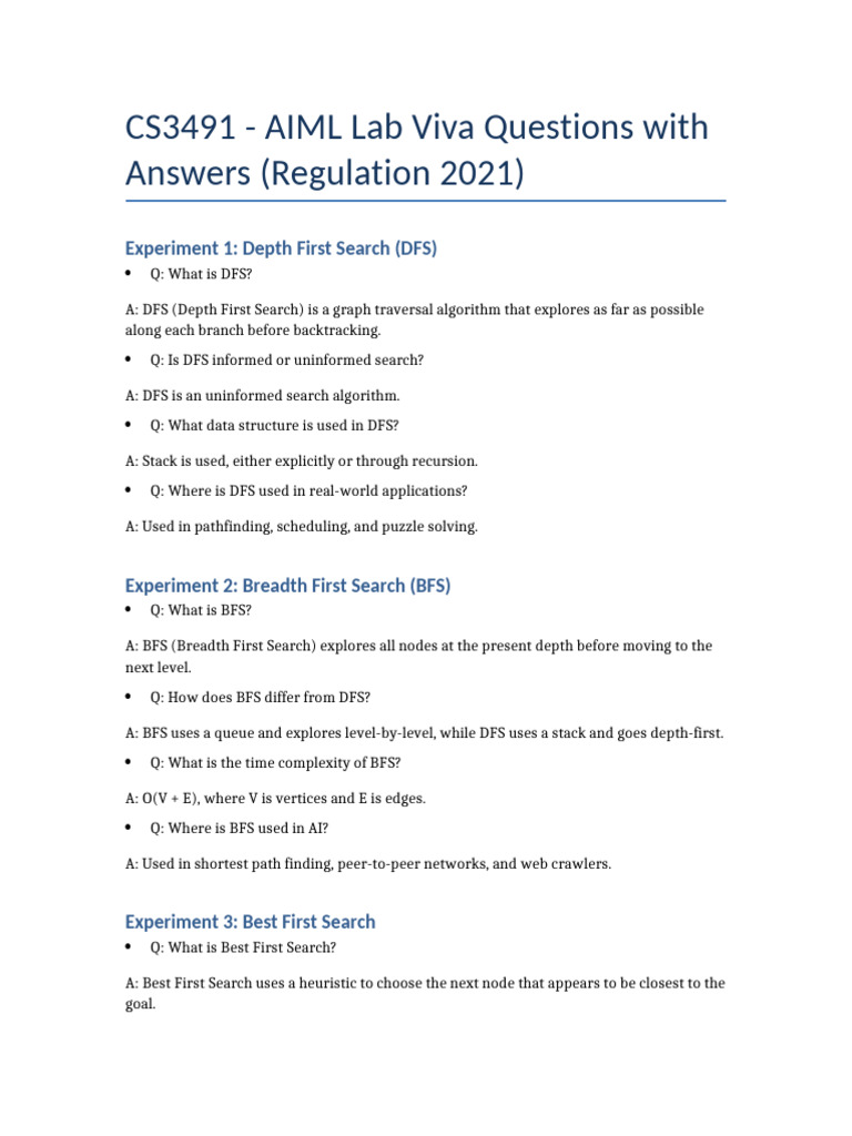 CS3491 AIML Lab Viva QA Full | PDF | Support Vector Machine | Computer Programming