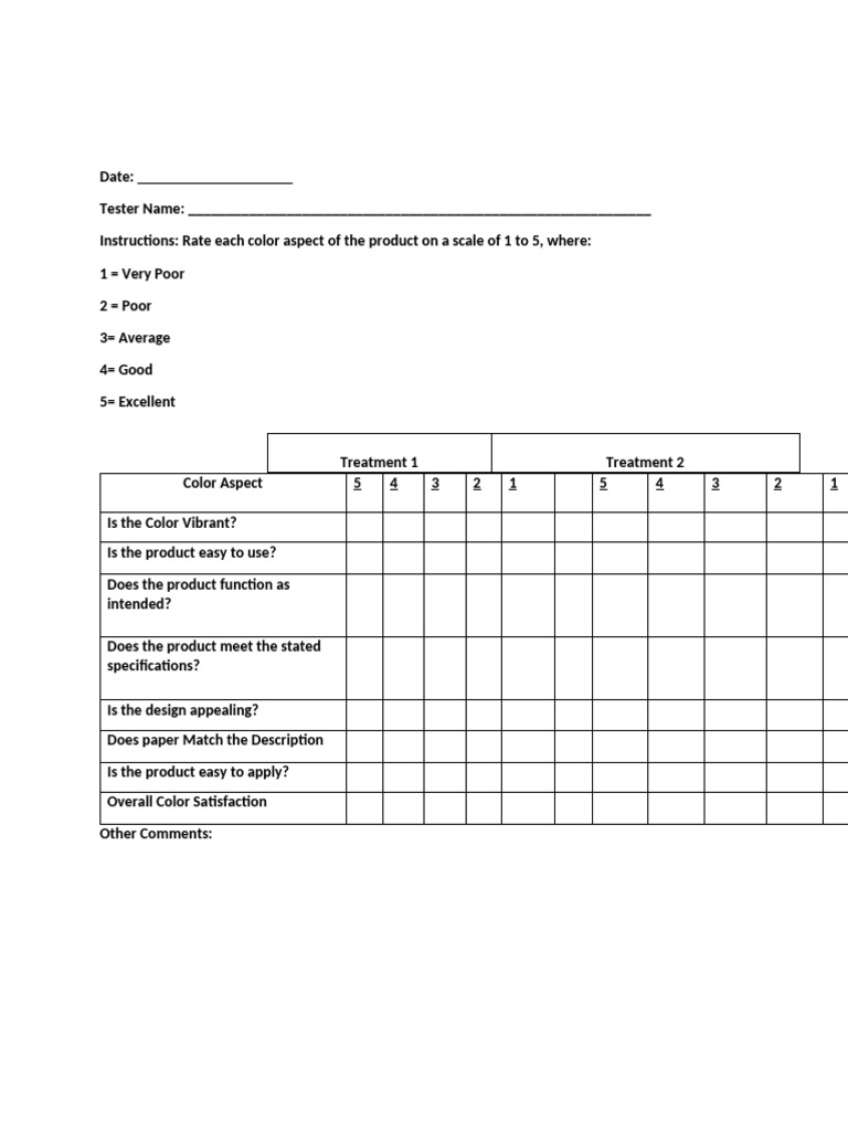 Elaine Color Rating | PDF
